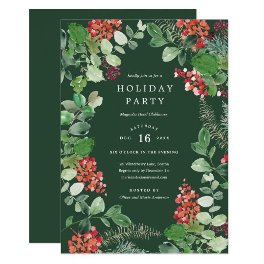 Holiday Bushes Party Invitation | Zazzle.com