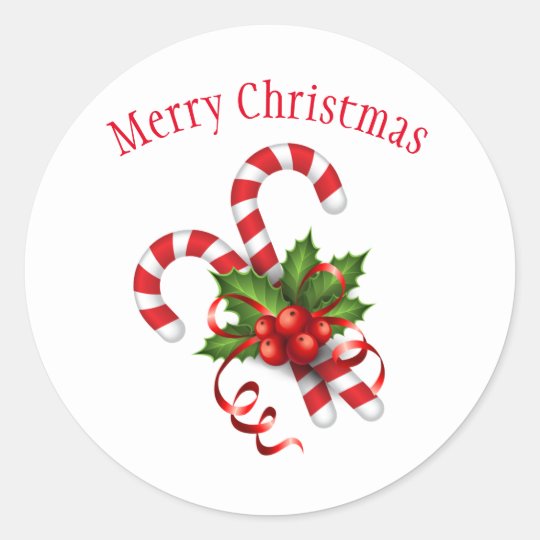 Holiday Candy Canes Stickers | Zazzle.com