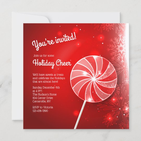 Holiday Candy Invitation | Zazzle.com