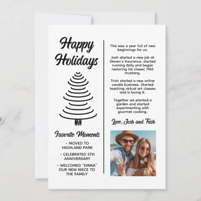 Holiday Card, Christmas Family Update Letter Invitation | Zazzle