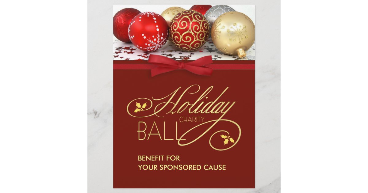 Holiday Charity Ball Flyer | Zazzle
