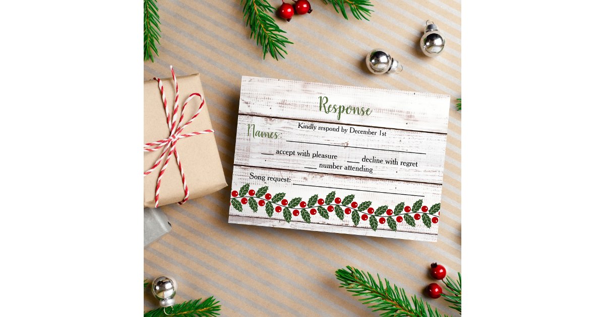 Holiday Charm II Winter/Christmas Response Card | Zazzle