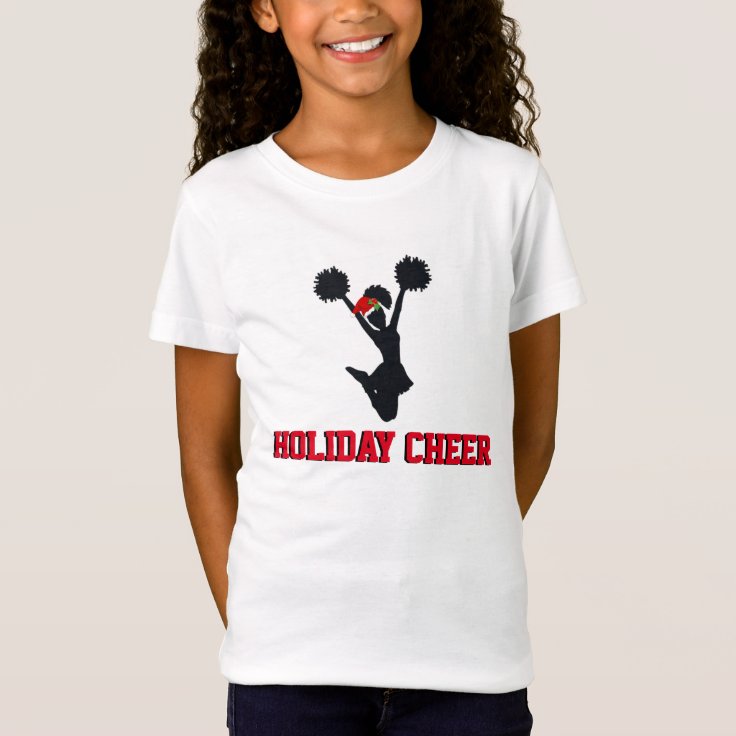 Holiday Cheer Cheerleading Christmas Design T-Shirt | Zazzle
