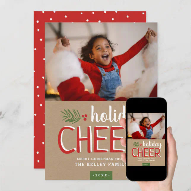 Holiday Cheer Christmas Photo Card | Zazzle