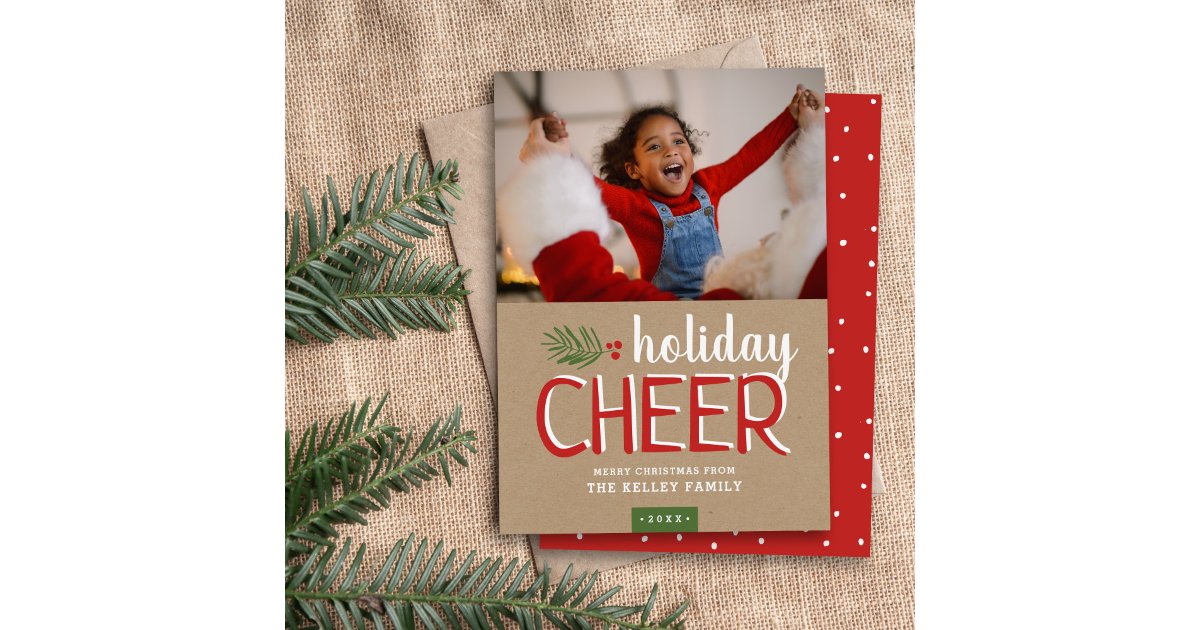Holiday Cheer Christmas Photo Card | Zazzle