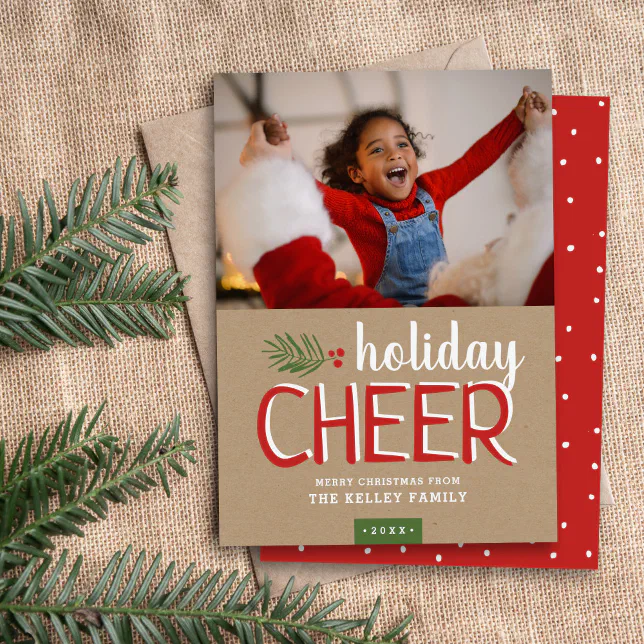Holiday Cheer Christmas Photo Card | Zazzle