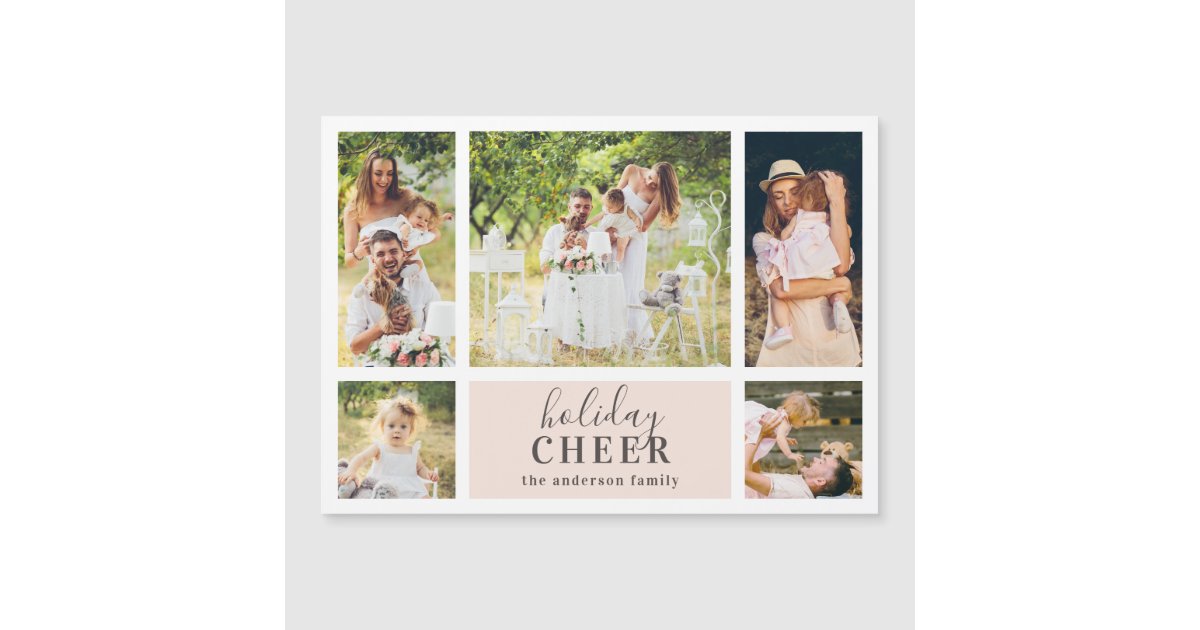 Holiday Cheer Collage | Pink Christmas Photo | Zazzle