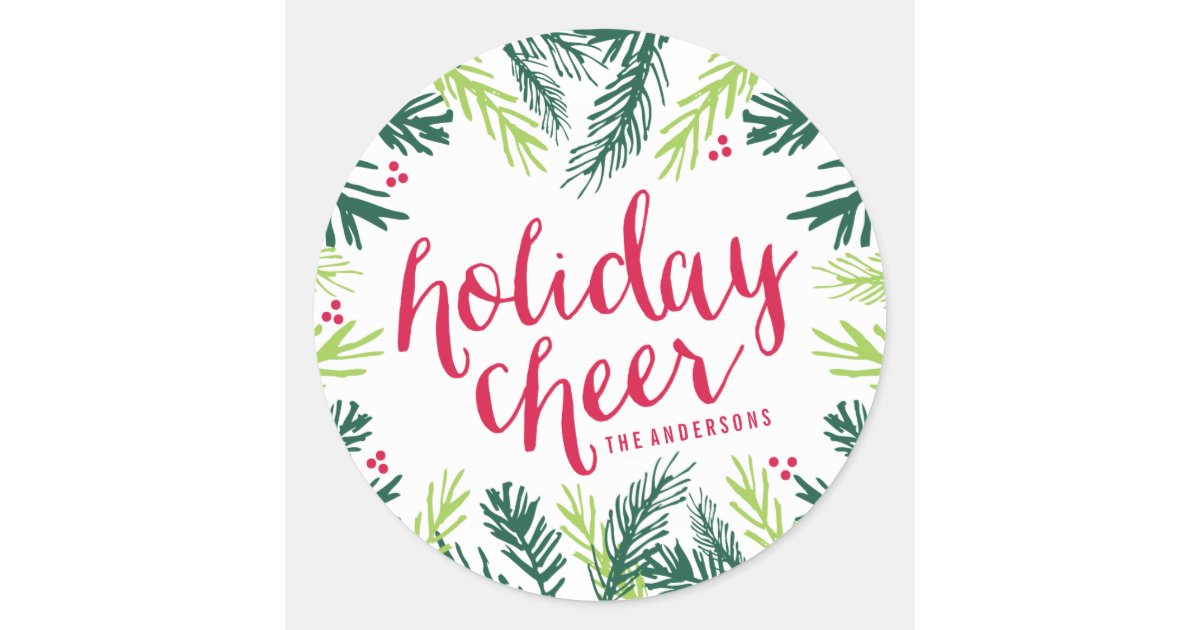Holiday Cheer | Gift Tag Stickers | Zazzle
