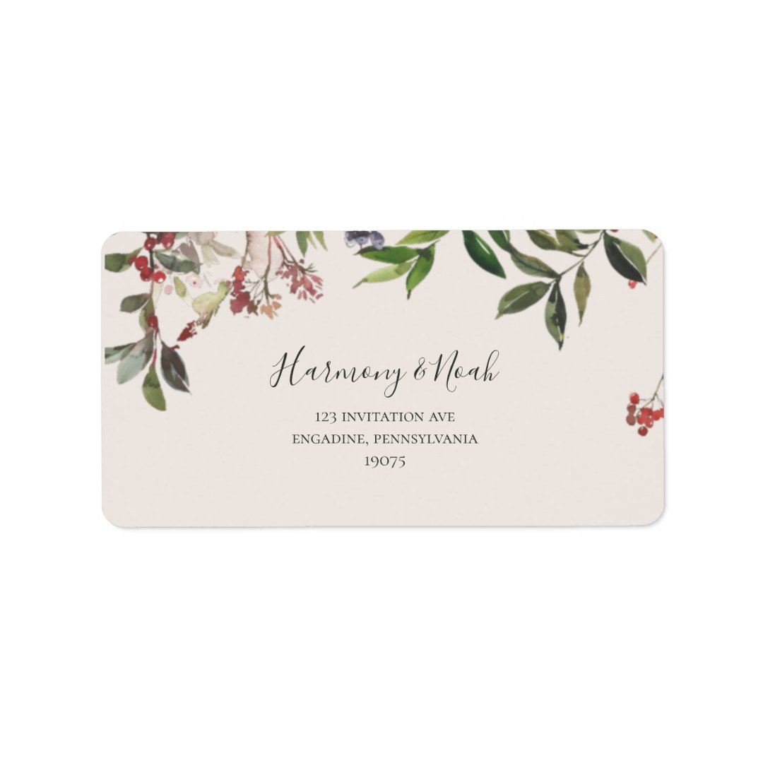 Holiday Chic Botanical Ivory RSVP Address labels | Zazzle