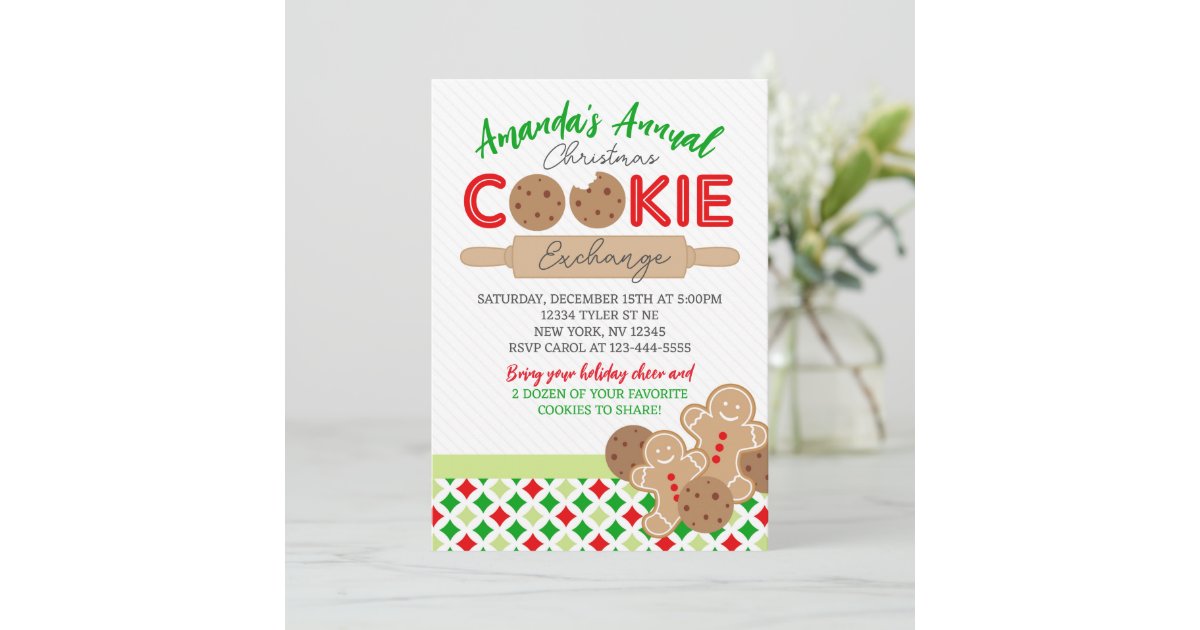 Holiday Christmas Cookie Exchange Party Invitation | Zazzle
