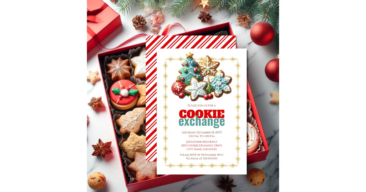 Holiday Christmas Cookie Exchange Party Invitation | Zazzle