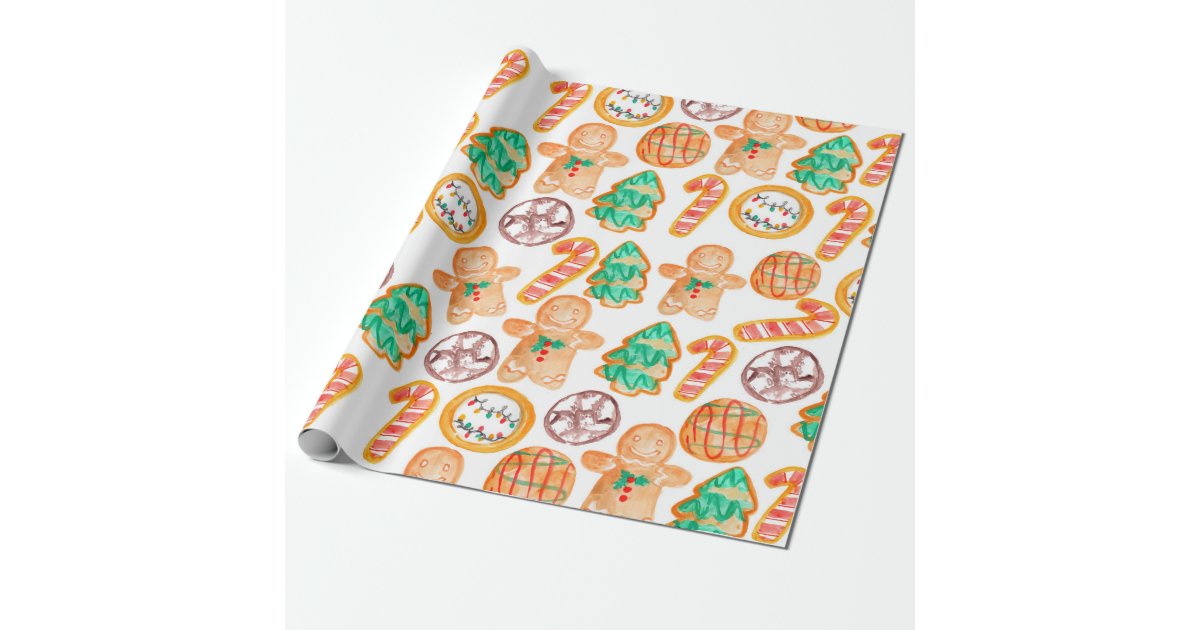 Holiday Christmas cookie wrapping paper | Zazzle
