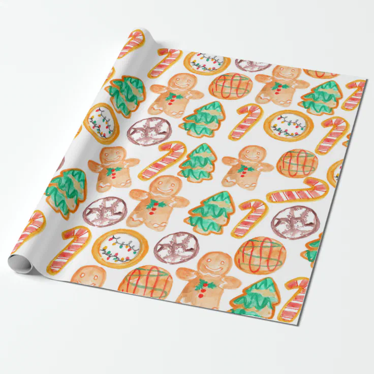 Holiday Christmas cookie wrapping paper | Zazzle