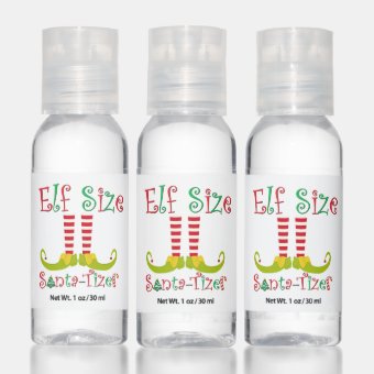Holiday Christmas Elf Size Santa-Tizer Hand Sanitizer | Zazzle
