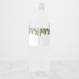 Holiday Christmas Holly Water Bottle Label | Zazzle