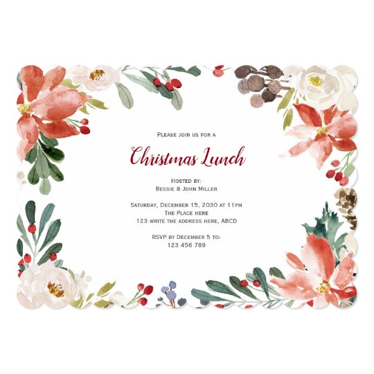 Holiday, Christmas Lunch or Dinner Party Invitation | Zazzle.com