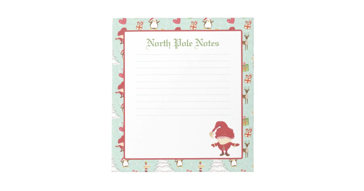 Holiday Christmas Santa Claus Lined Notepads | Zazzle