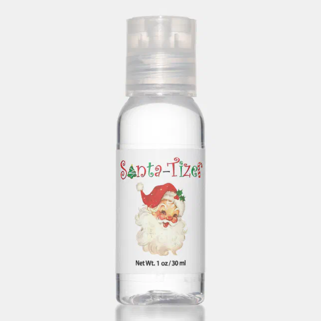 Holiday Christmas Santa Claus Santa-Tizer Hand Sanitizer | Zazzle
