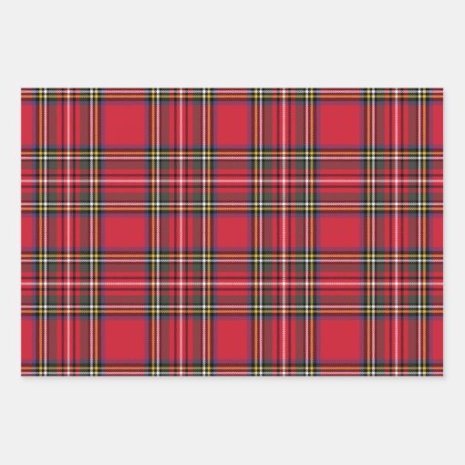 Holiday Christmas Scottish Tartan Plaid Assorted Wrapping Paper Sheets ...