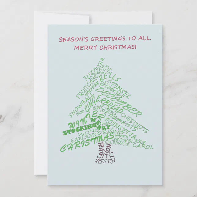 Holiday Christmas Tree Calligram Card | Zazzle