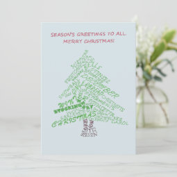 Holiday Christmas Tree Calligram Card | Zazzle