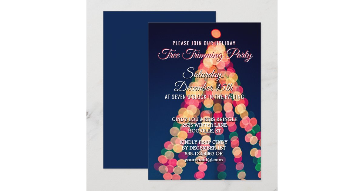 Holiday Christmas Tree Trimming Party Invitation | Zazzle