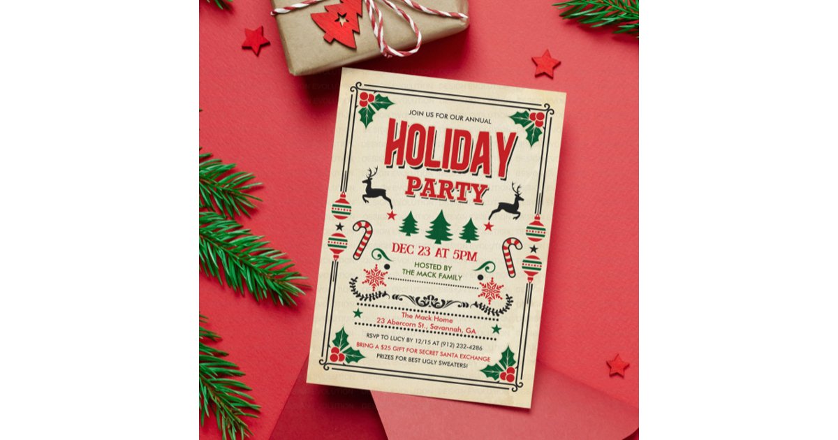 Holiday Christmas Winter Party Invitation | Zazzle