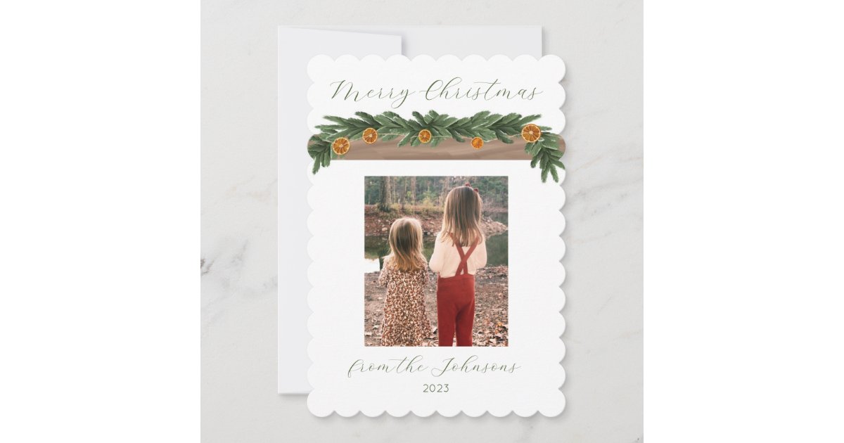 Holiday Citrus Garland - Christmas Card, Script Invitation | Zazzle