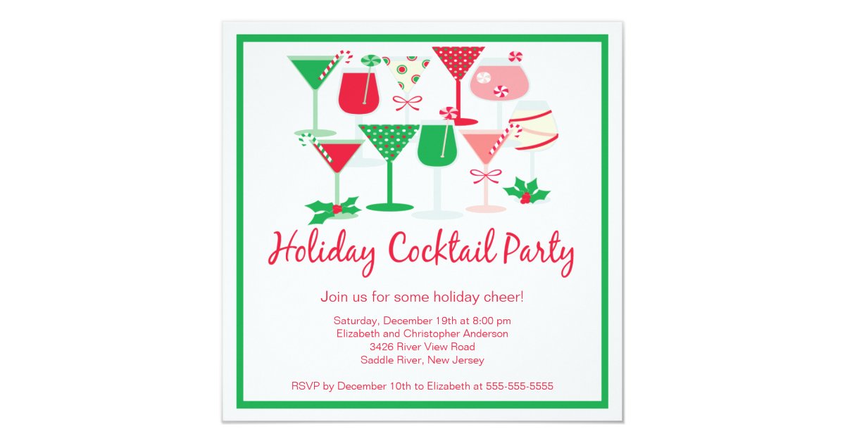 Holiday Cocktail Christmas Party Invitation | Zazzle.com