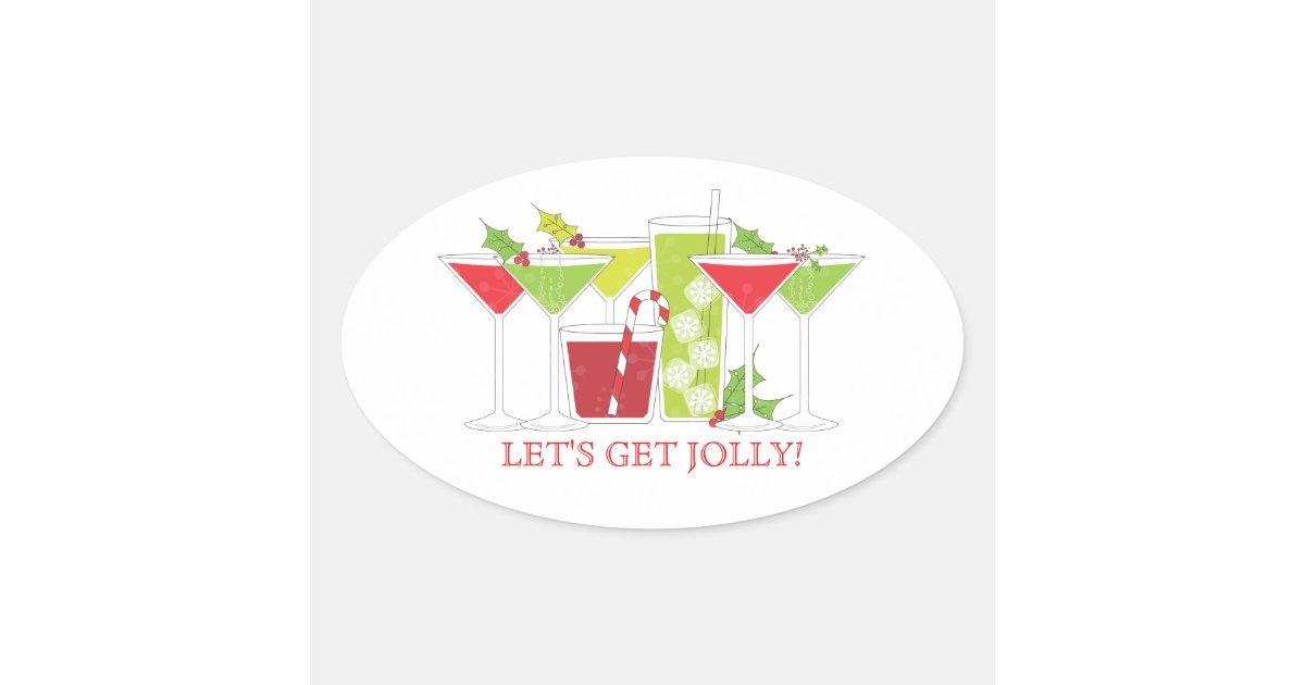 Holiday Cocktail Party Invitation Sticker | Zazzle