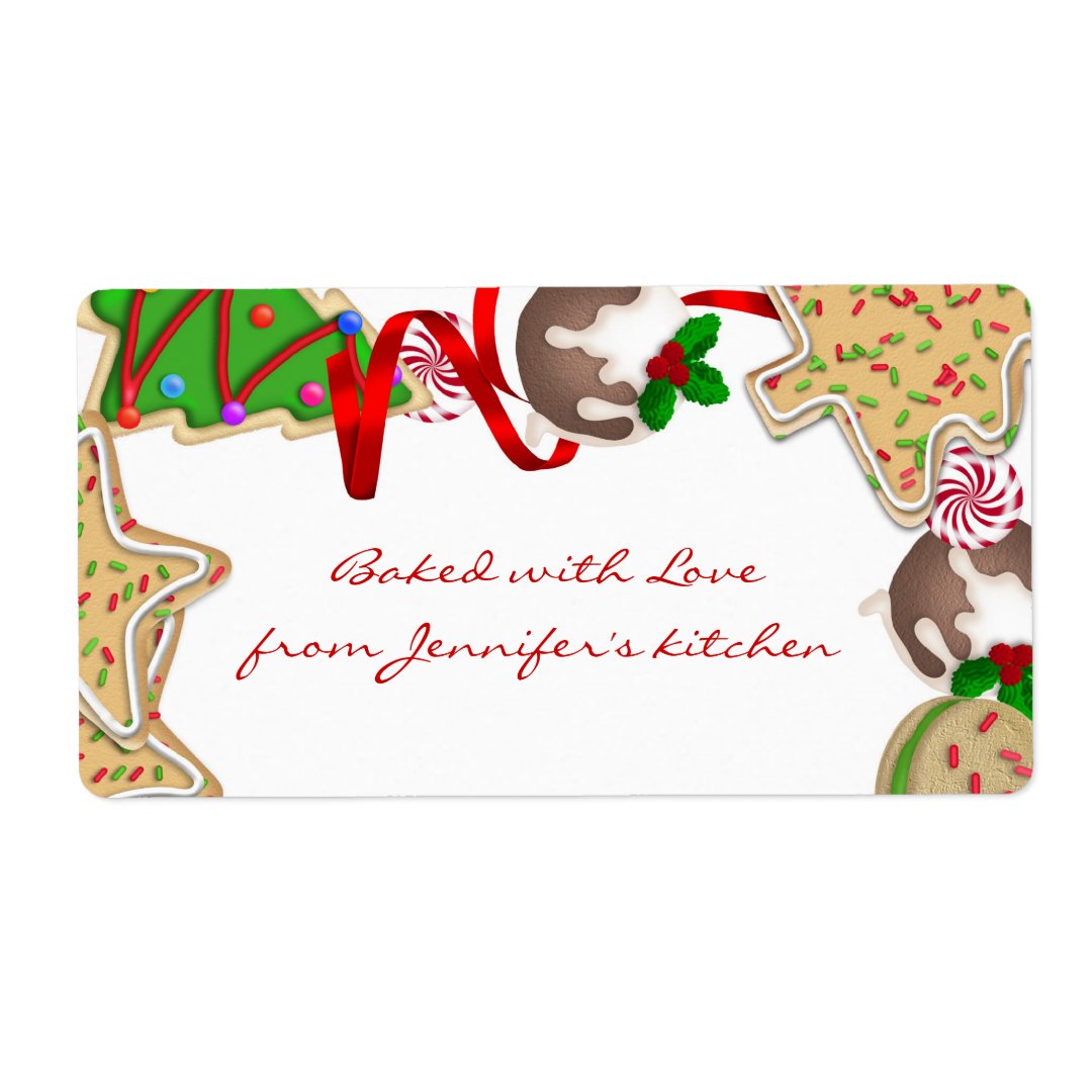 Holiday Cookie Border Label | Zazzle