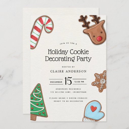 Holiday Cookie Decorating Party invitation | Zazzle