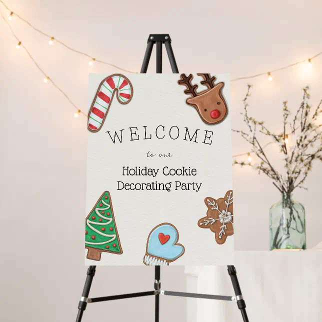 Holiday Cookie Decorating Welcome Sign | Zazzle