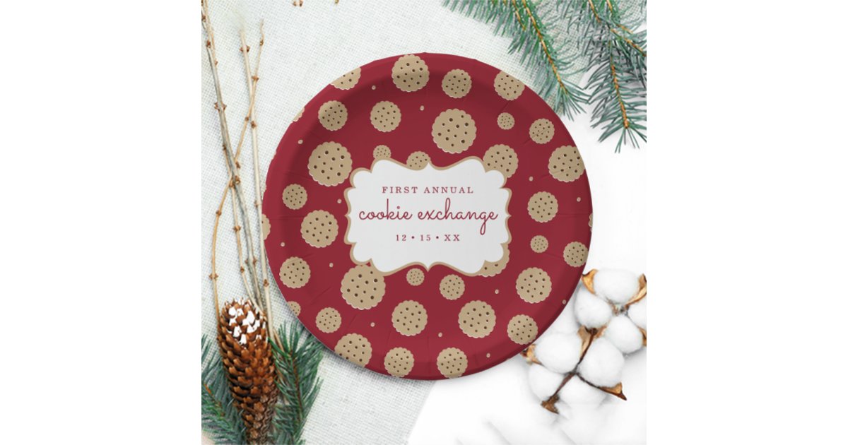 Holiday Cookie Exchange Paper Plates | Zazzle