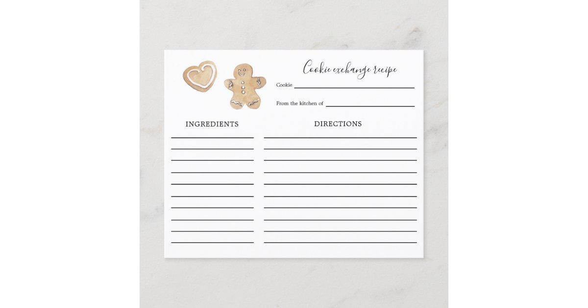 Holiday Cookie Exchange Recipe card | Zazzle