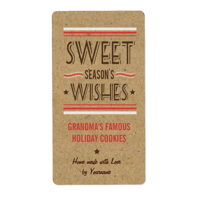 Holiday Cookie Labels for Cookie Swaps & Gifts | Zazzle