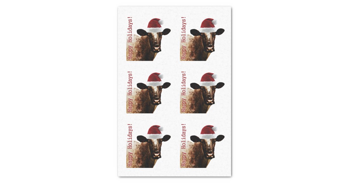 Holiday Cow Tissue Paper | Zazzle