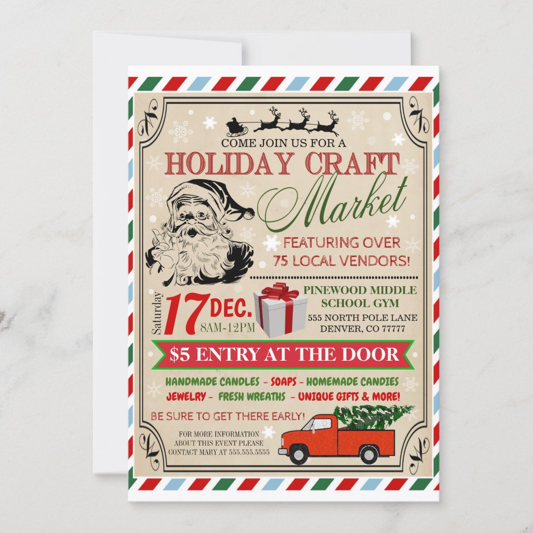 Holiday Craft Market Invitation | Zazzle