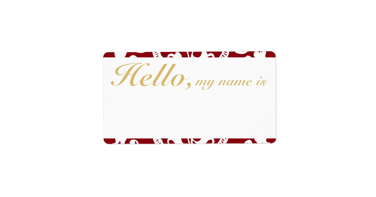 Holiday Custom Flourish Border Name Tag | Zazzle