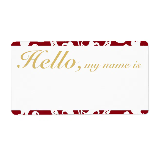 Holiday Custom Flourish Border Name Tag | Zazzle