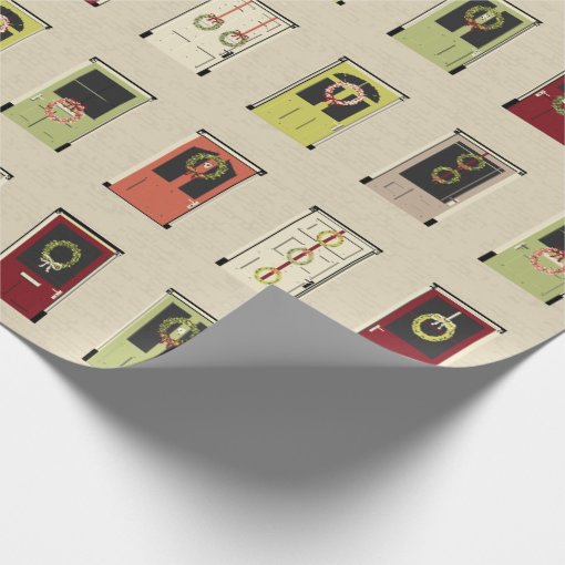 Holiday doors wrapping paper | Zazzle