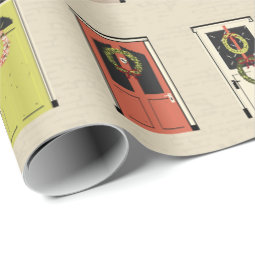 Holiday doors wrapping paper | Zazzle