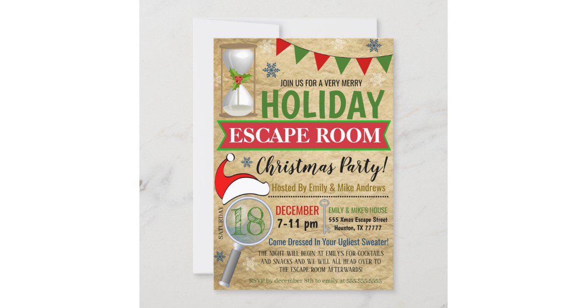 Holiday Escape Room Invitation | Zazzle