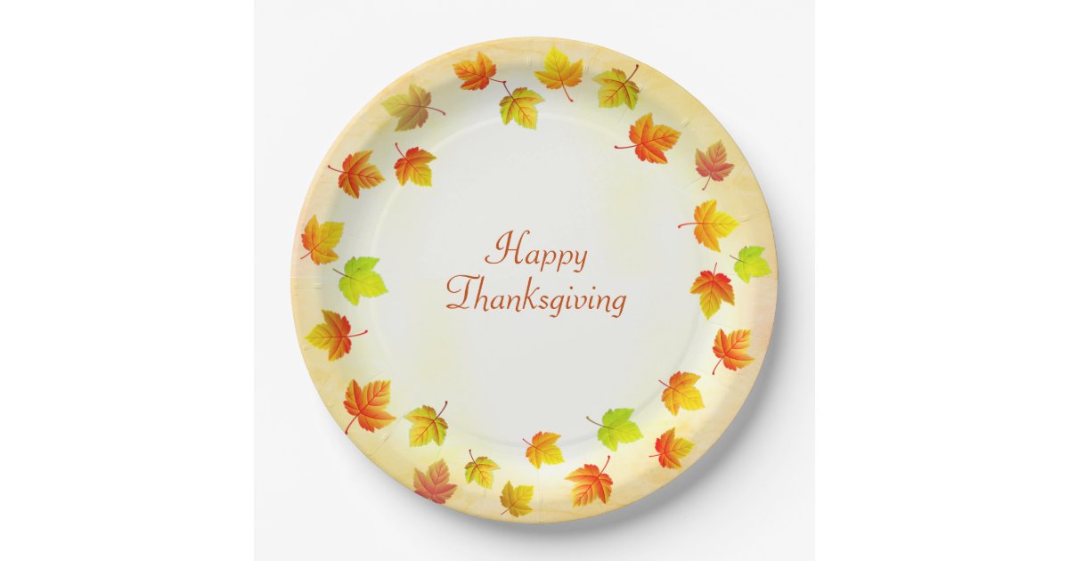 Holiday Fall Leaves Paper Plates | Zazzle