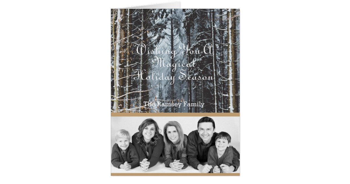 Holiday Family Photo Winter Scene Custom | Zazzle