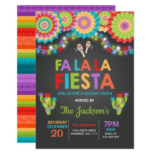 Holiday Fiesta Party Invitation Fa La La Fiesta | Zazzle.com
