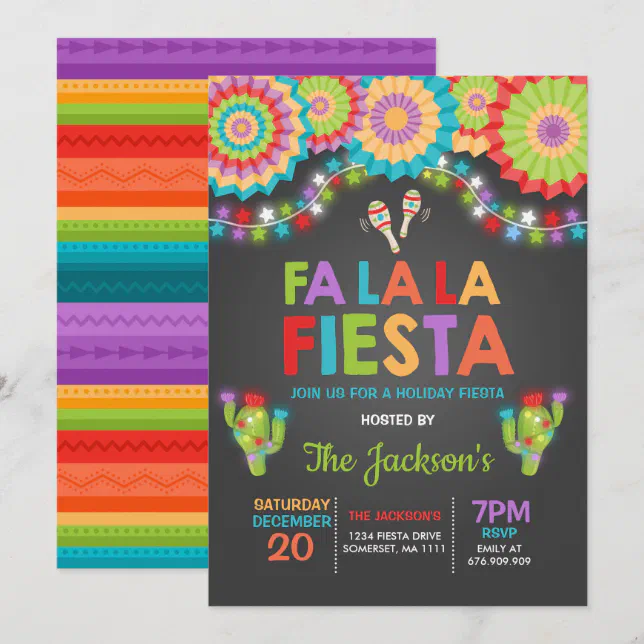 Holiday Fiesta Party Invitation Fa La La Fiesta | Zazzle