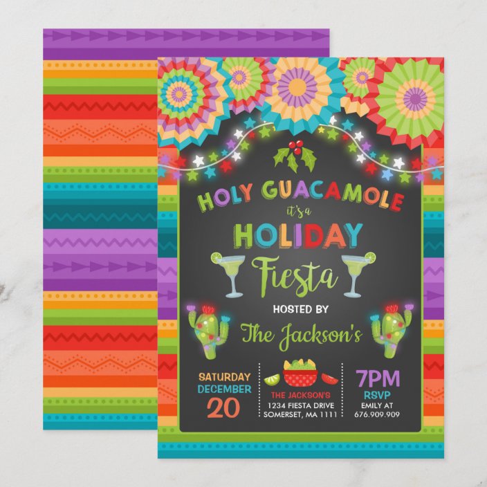 Holiday Fiesta Party Invite Holy Guacamole Party | Zazzle.com