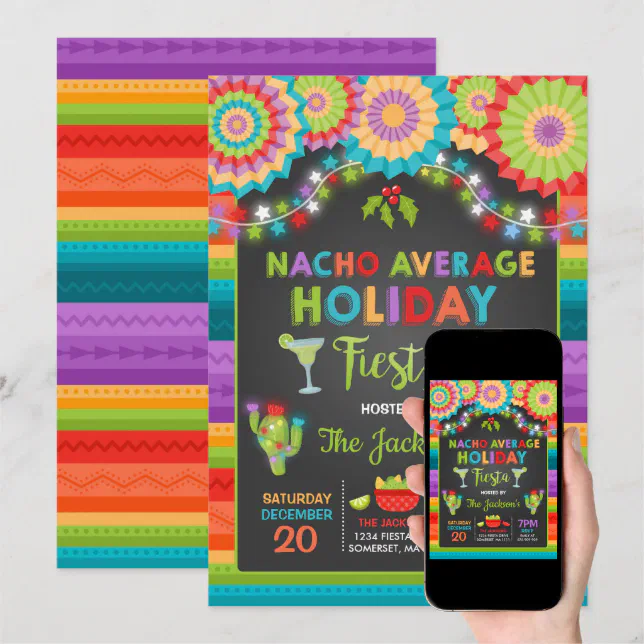 Holiday Fiesta Party Invite Nacho Average Party | Zazzle