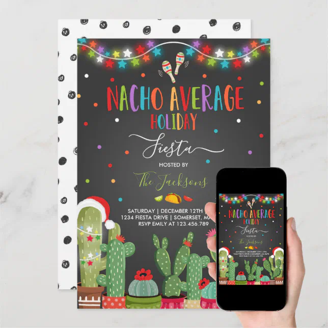 Holiday Fiesta Party Invite Nacho Average Party | Zazzle